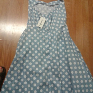 Sucrefas | Dresses | Retro Lt Blue Polka Dot Sweetheart Halter Dress ...